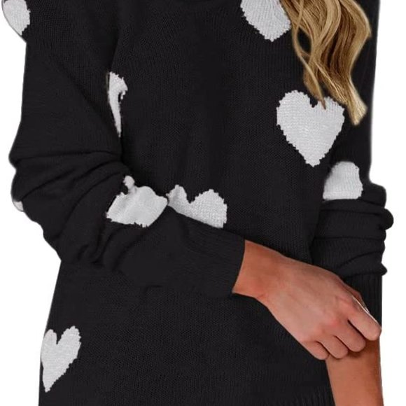 Boutique | Sweaters | Cute Love Heart Print Sweaters Oversized Off The ...
